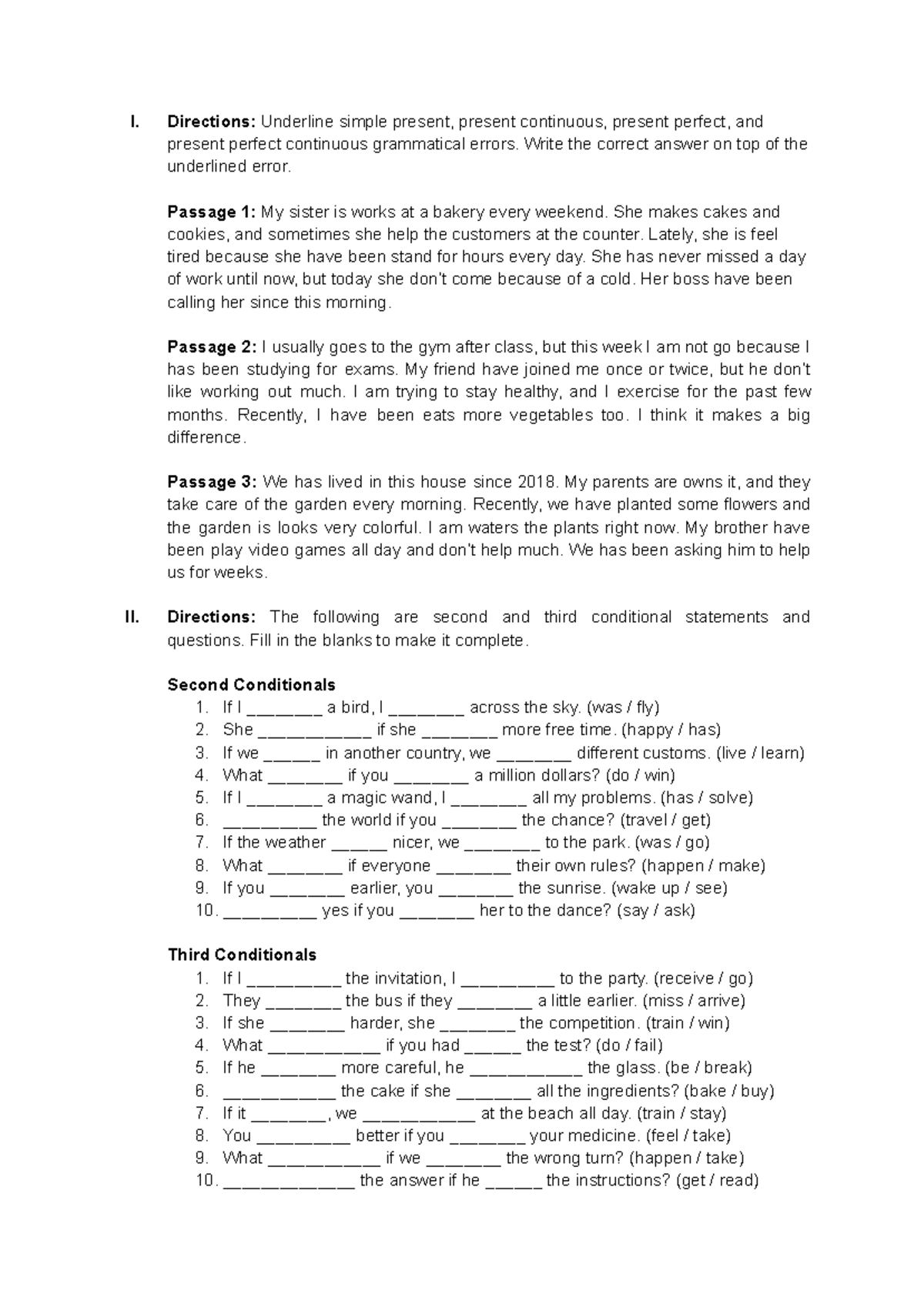2-Copies: English Lesson Notes on Tenses & Conditionals - Studocu