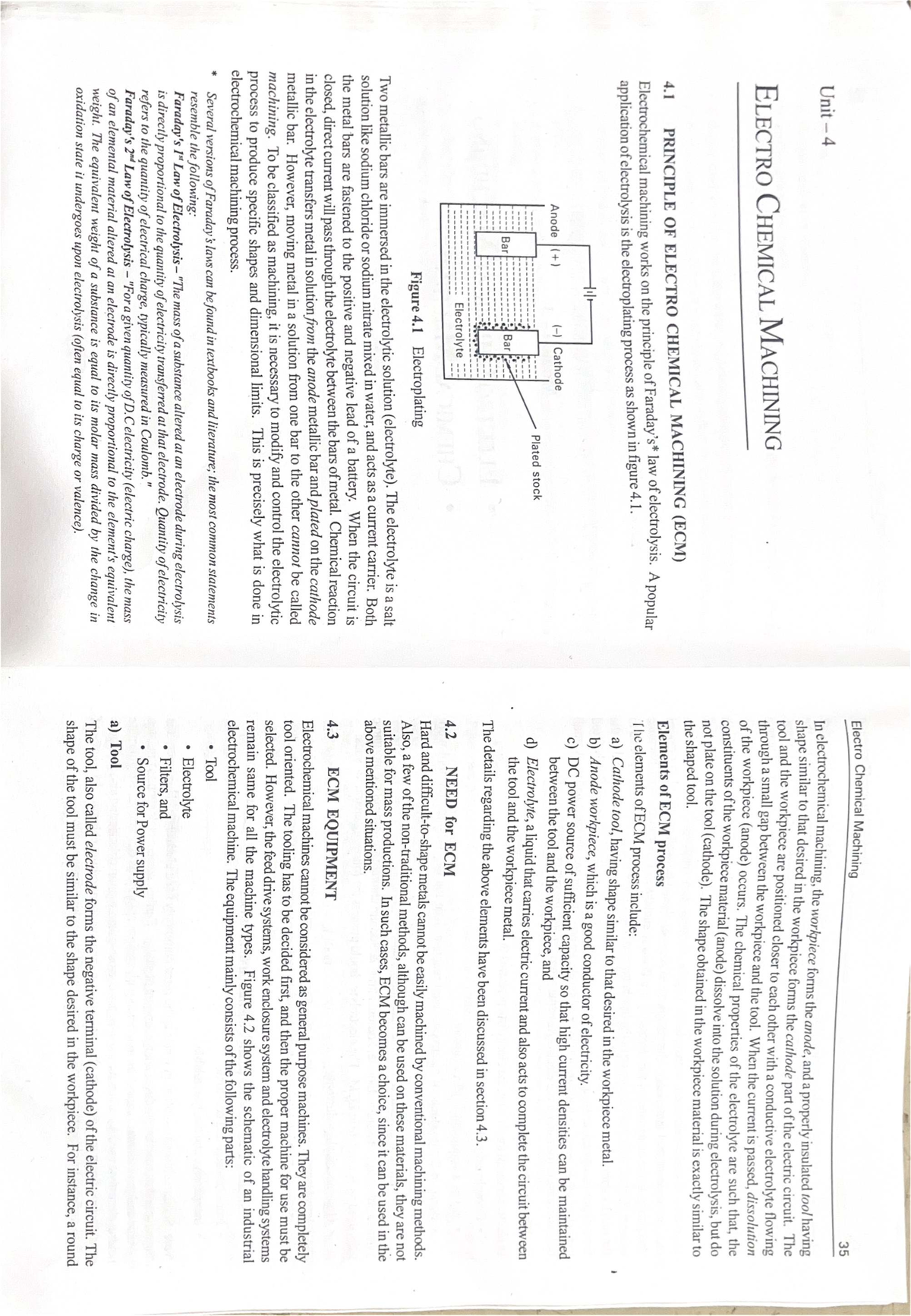 Electro Chemical Machining (ECM) - Unit 4 Overview and Principles - Studocu