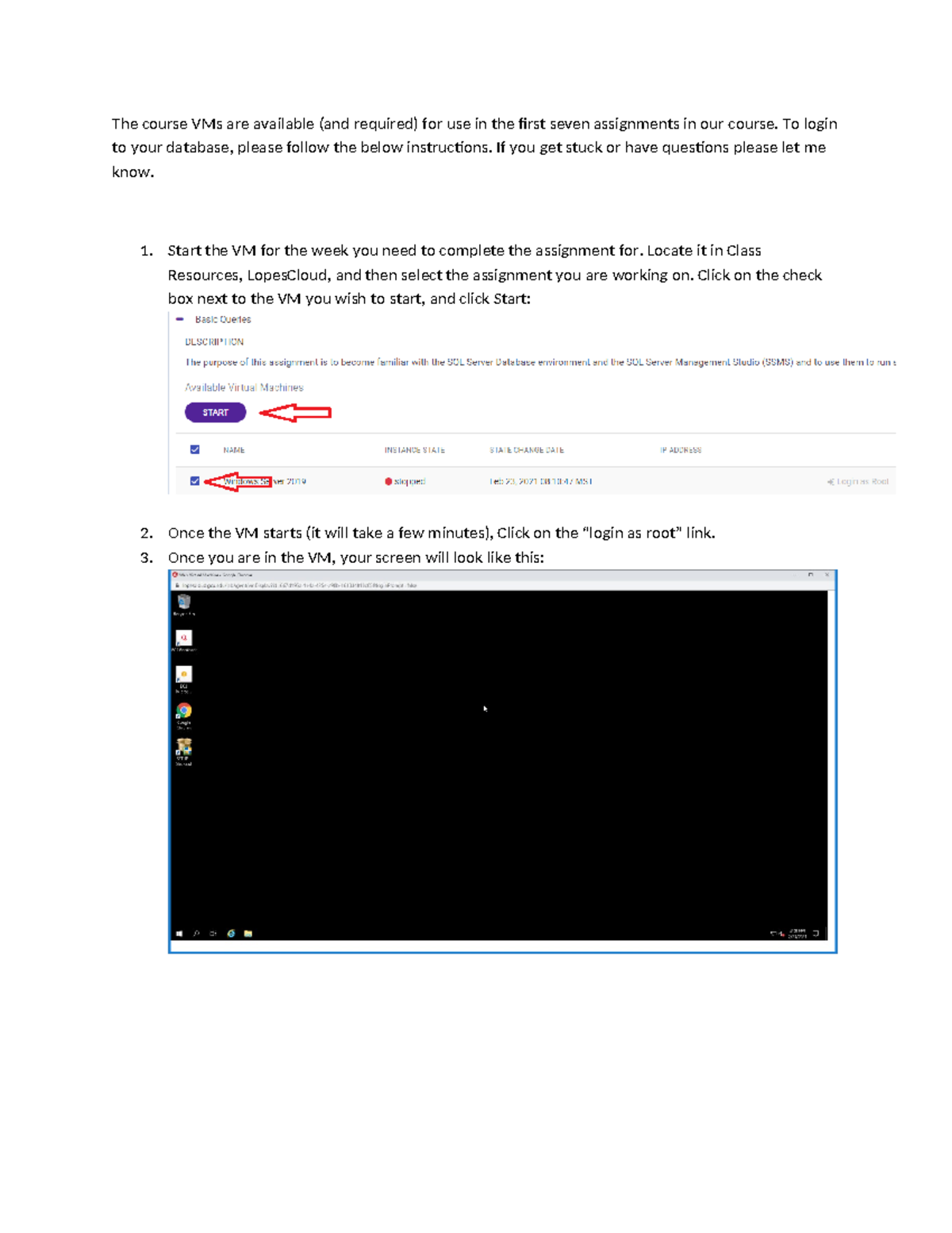 Connecting to Course VMs for Assignments - Instructions - Studocu