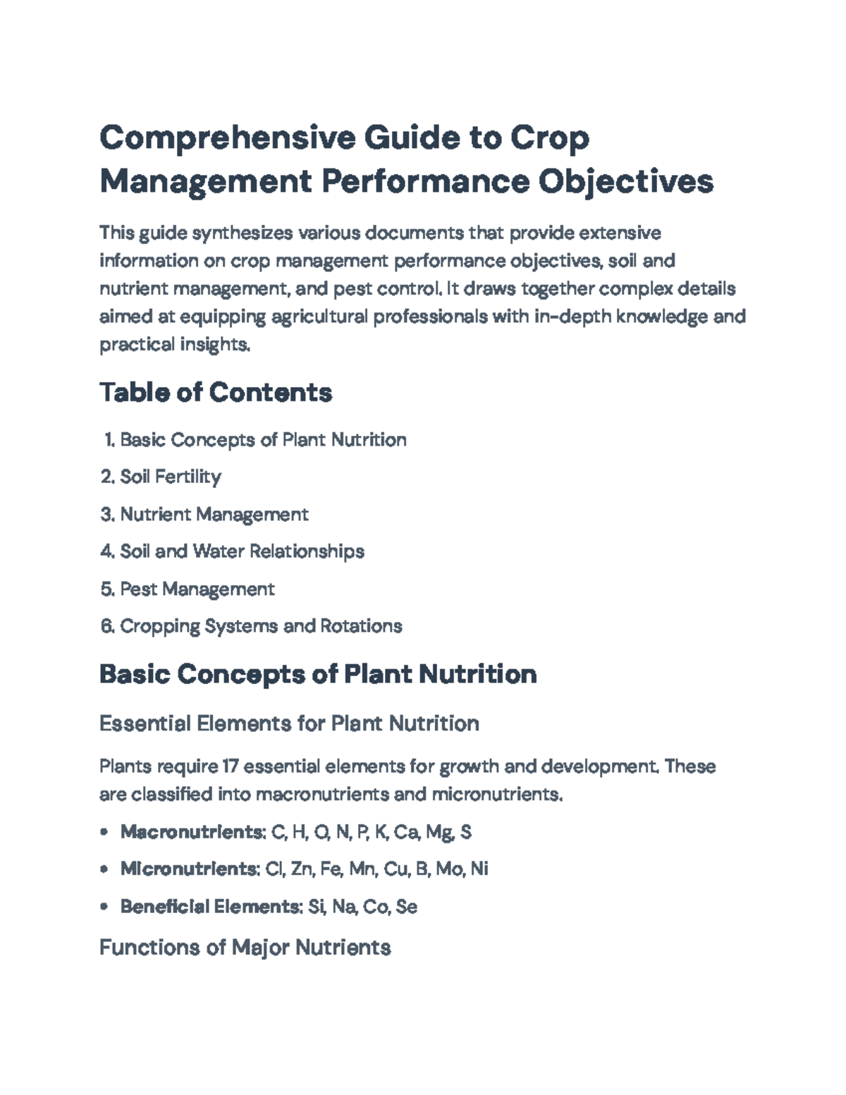 Crop Management: Soil, Nutrients & Pest Control Guide (Agriculture 101 ...