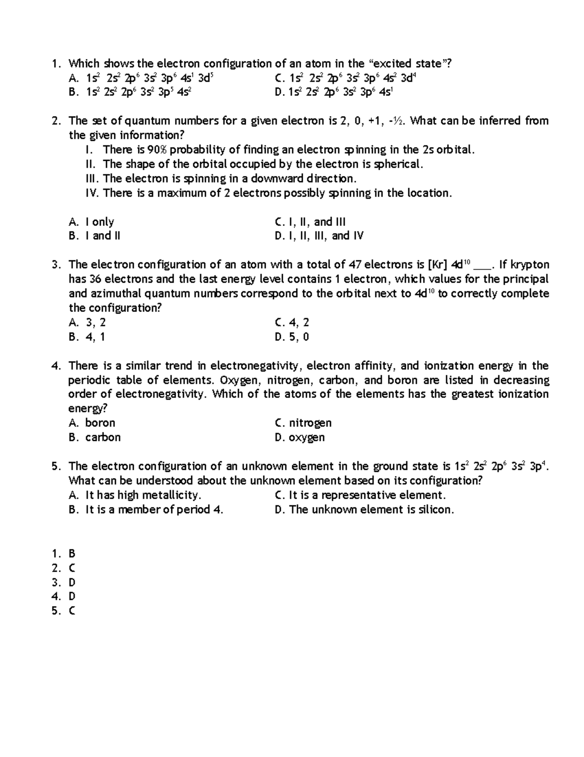 Summative Test 2: Inorganic Chemistry Exam Review - Studocu