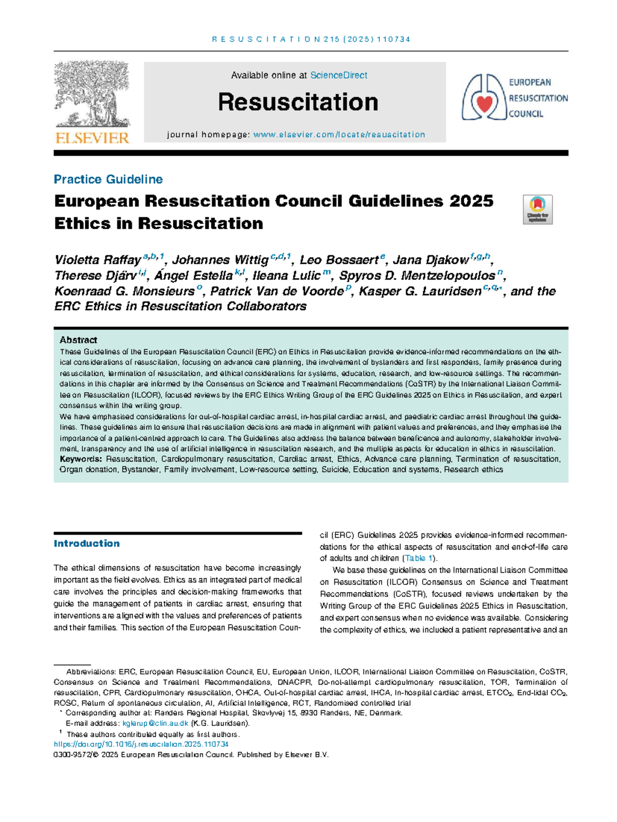 ERC Guidelines 2025: Ethical Considerations in Resuscitation Practices ...