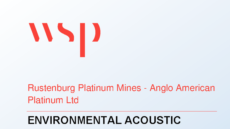 Appendix E2 - Noise - no comment - MAY 2025 CONFIDENTIAL Rustenburg ...