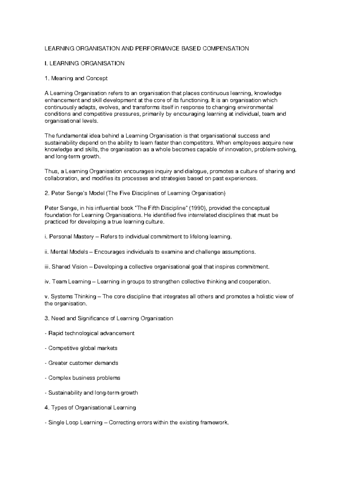 Learning Organisation and Performance-Based Compensation: Key Insights ...