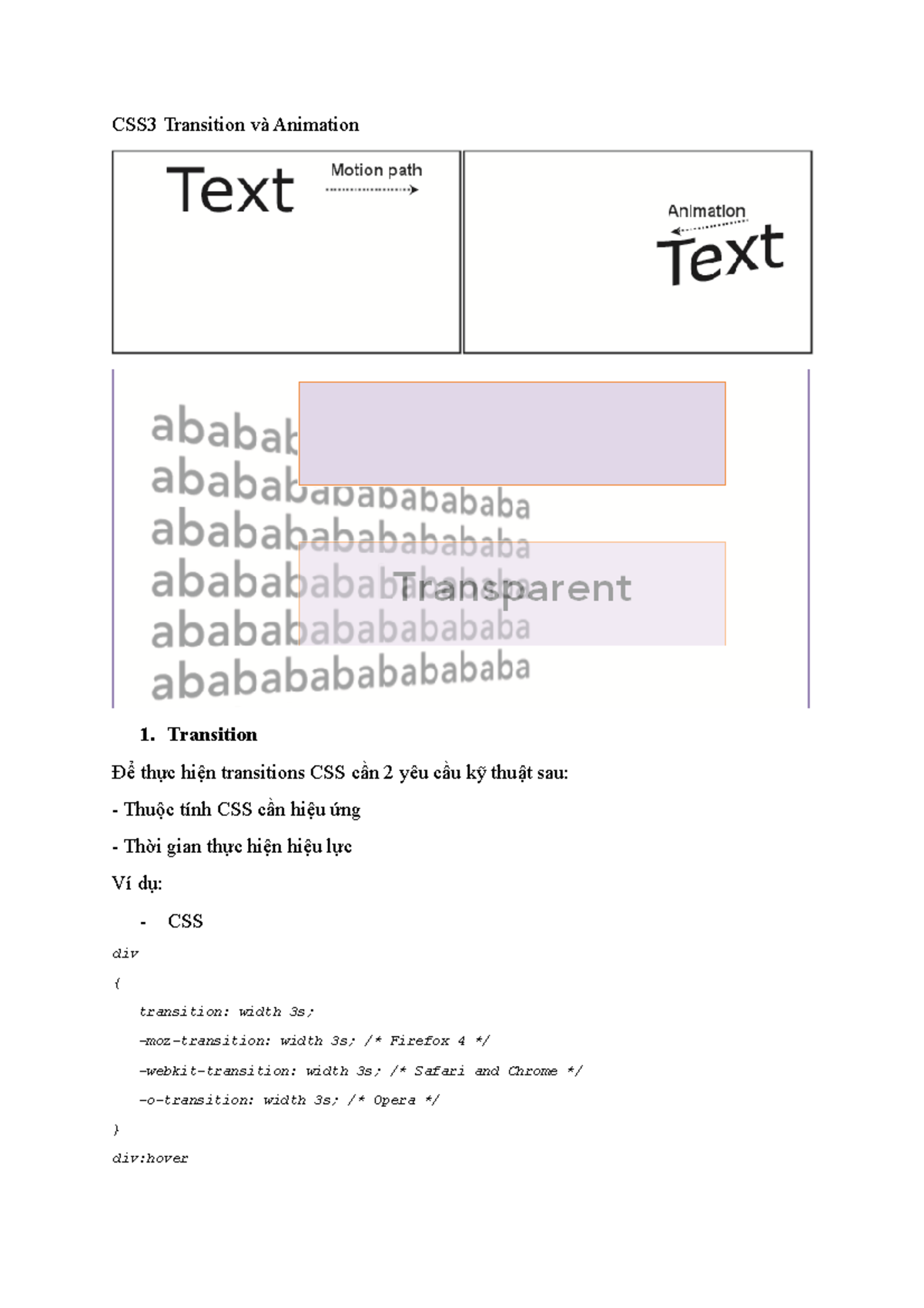 WEB Tuan7 Transition vs Animation - CSS3 Transition và Animation 1 ...