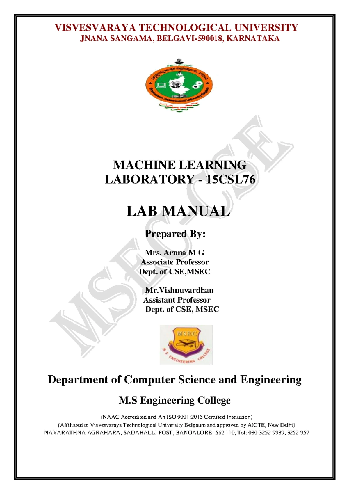ML-BCS602 - Machine Learning Syllabus for Semester 6 - Studocu