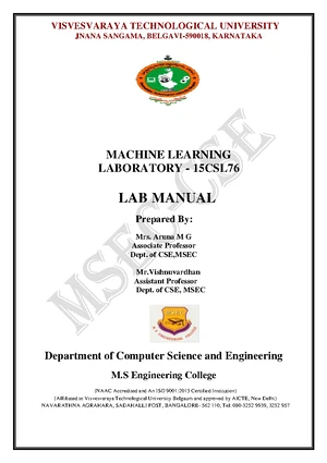 ML-BCS602 - Machine Learning Syllabus for Semester 6 - Studocu