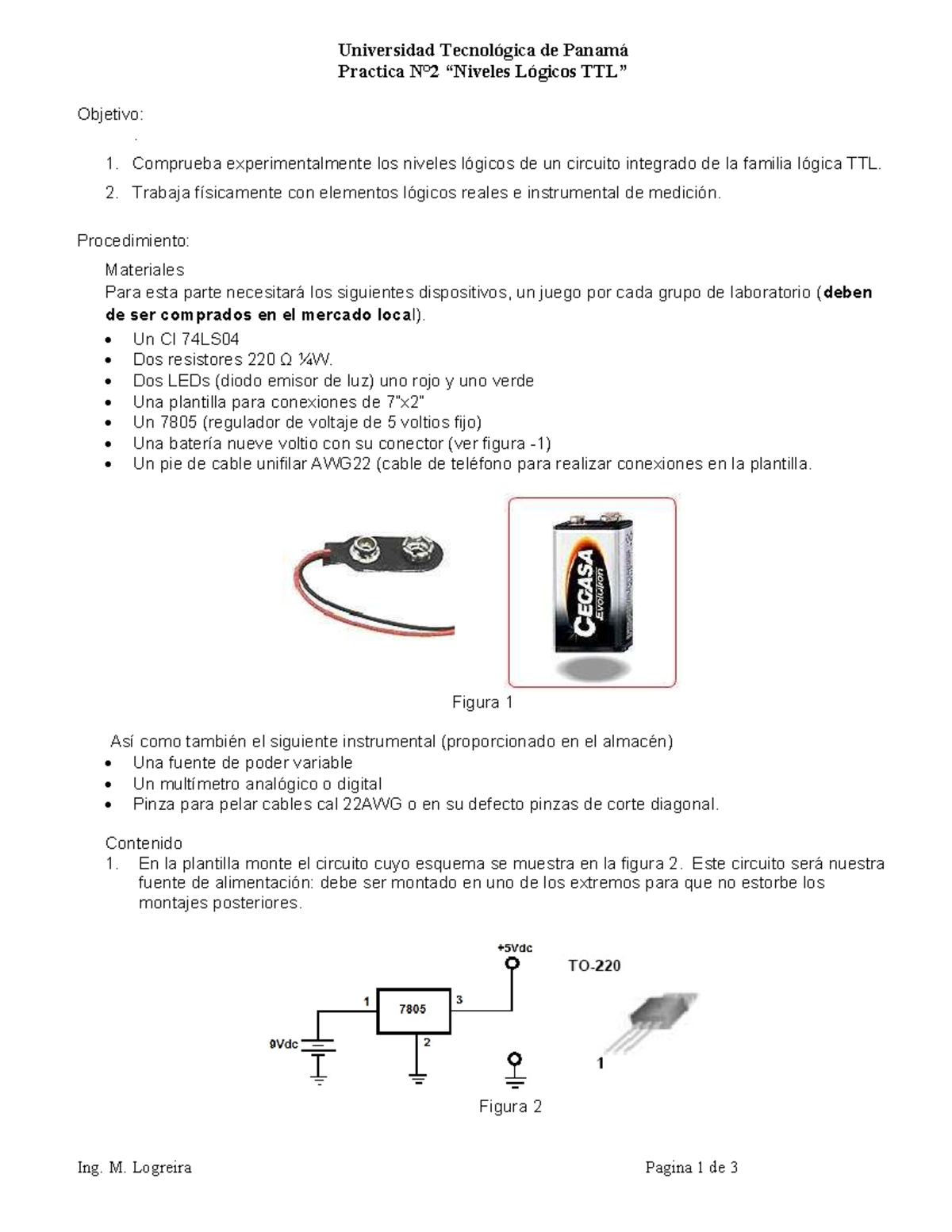 Practica No 2 Niveles Lógicos - Universidad Tecnológica de Panamá Practica N°2 “Niveles Lógicos ...