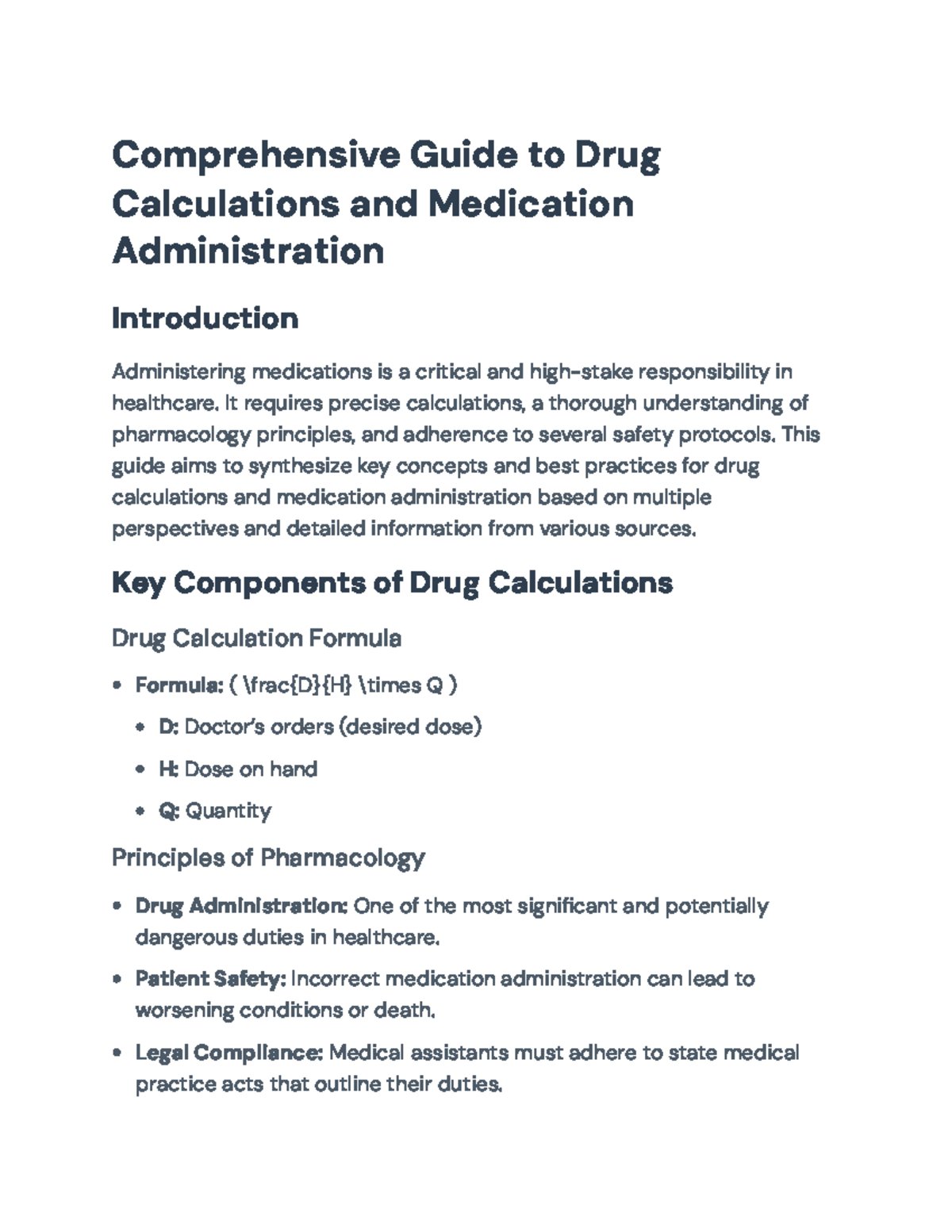 Comprehensive Guide to Drug Calculations and Medication Administration ...