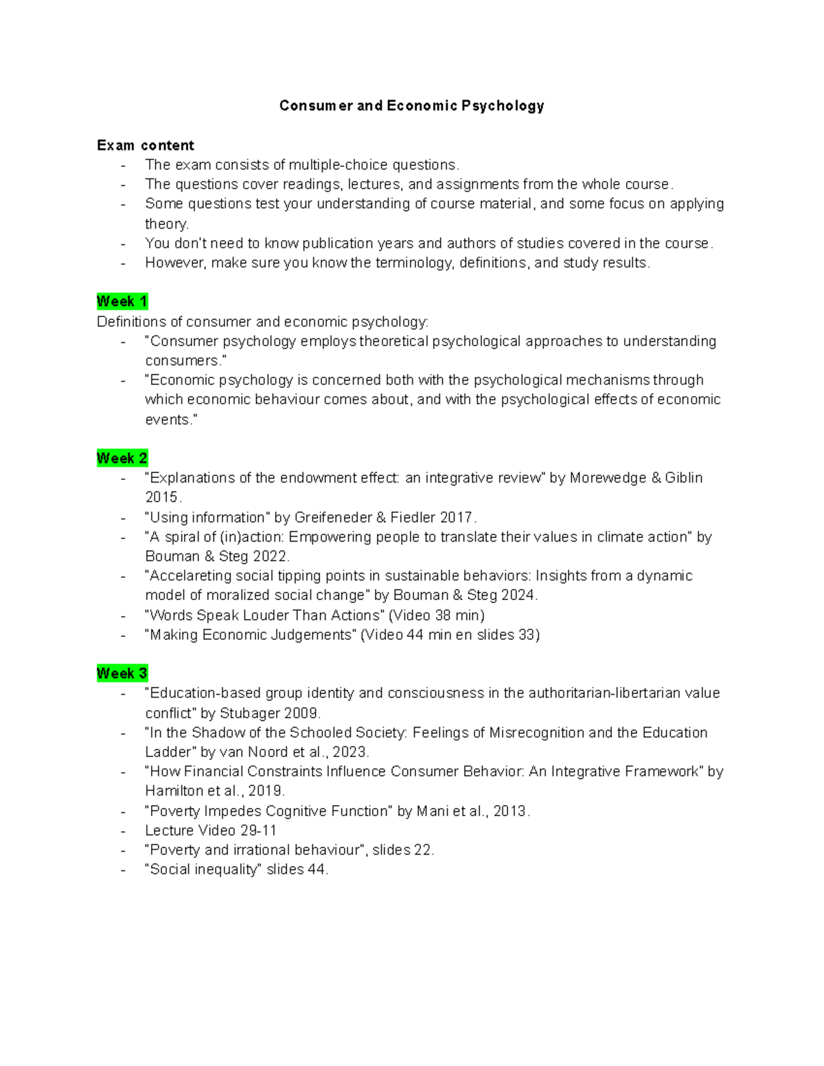 Consumer and Economic Psychology: Exam Insights and Key Concepts ...