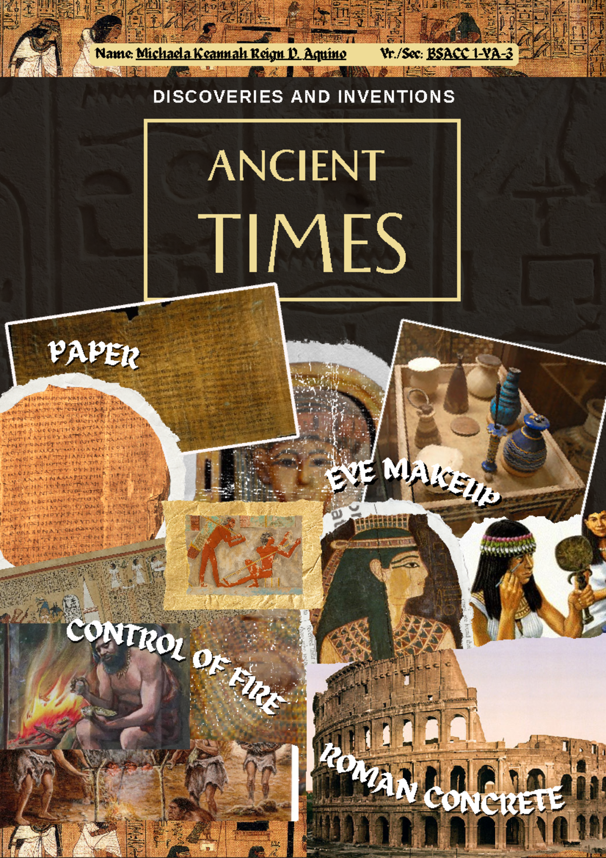 Black and Yellow Ancient Egypt Project Cover A4 Document - ANCIENT ...