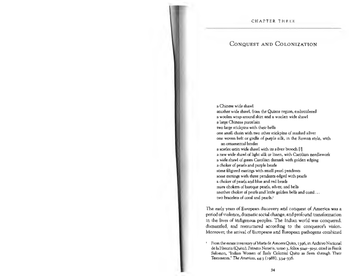 CHAPTER 3: CONQUEST AND COLONIZATION IN LATIN AMERICA - Studocu