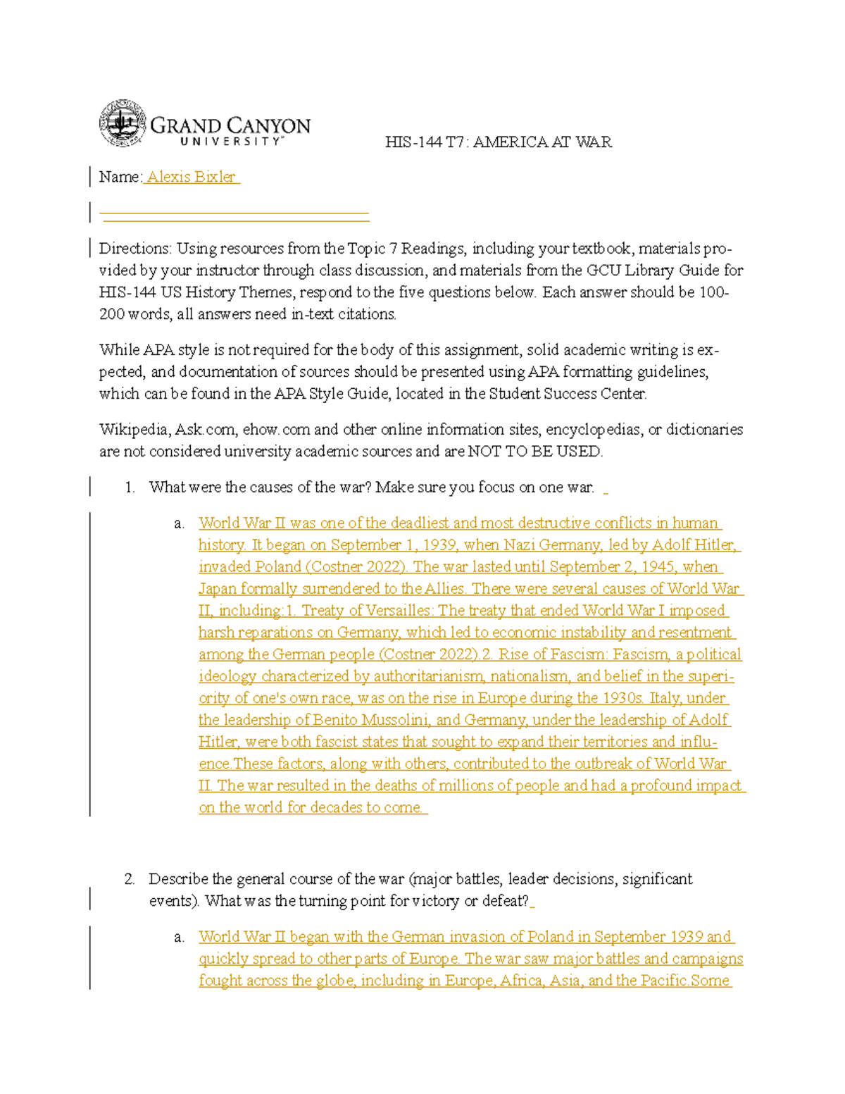 HIS-144 Week 7: Assignment on America in WWII - Studocu