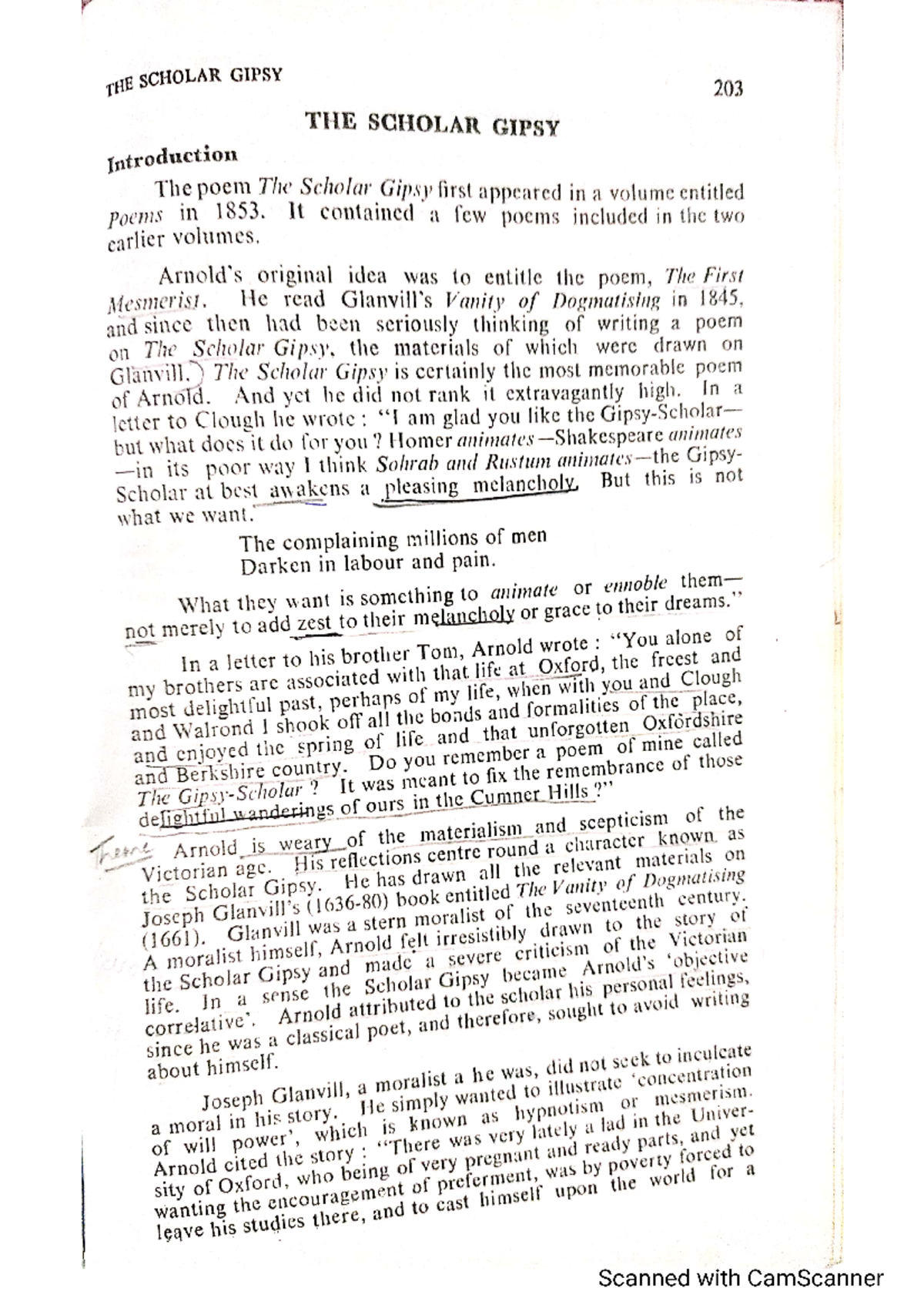 The Scholar Gypsy - This is the detailed analysis of the poem. - THE ...