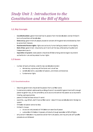 FUR2601 6 Interpretation of the Bill of Rights 1 - STUDY UNIT 6 ...
