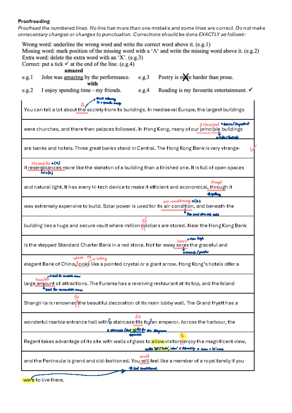 Proofreading Exercise 1 Answers for English 101 - Studocu