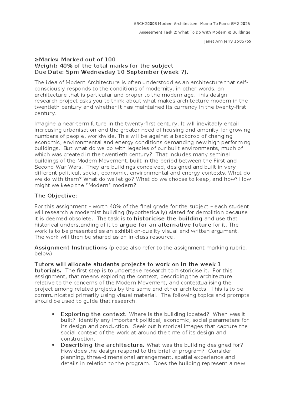 Modern Architecture: Momo to Pomo SM2 2025 Assessment Task 2 Insights ...