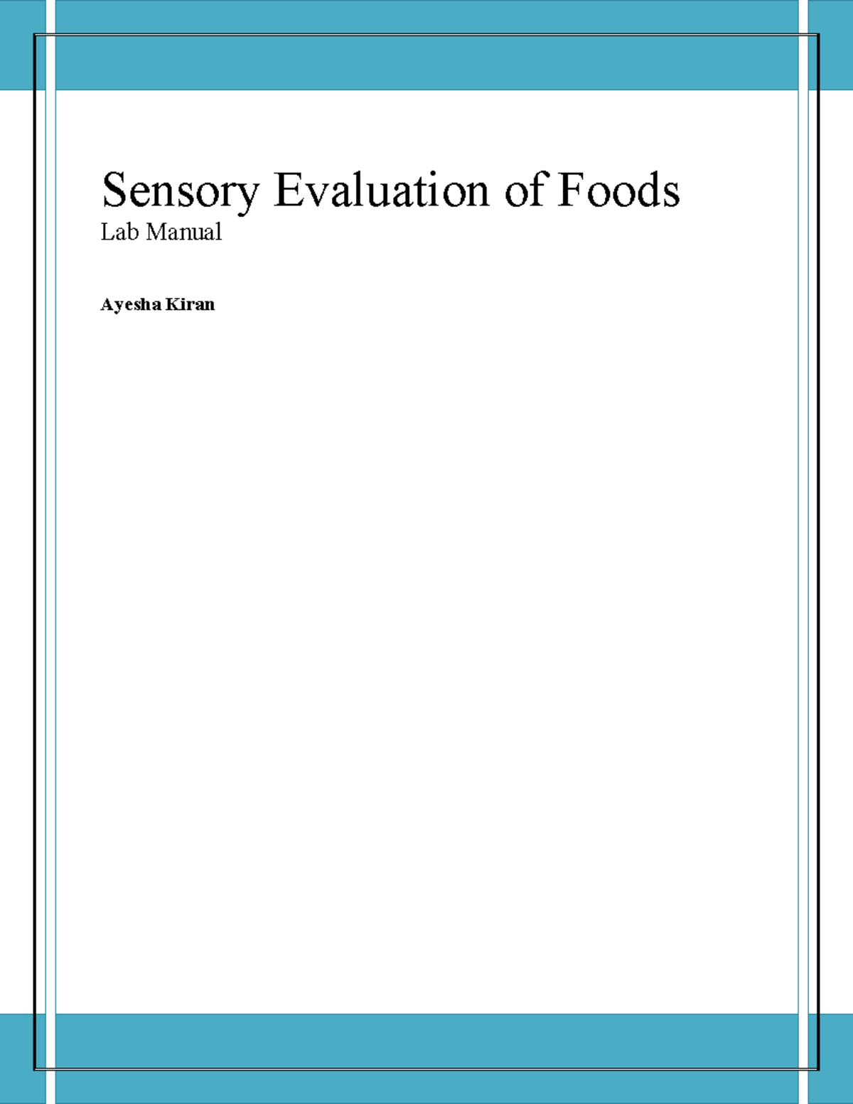 Sensory Evaluation of Foods Lab Manual (FDST221) - Studocu