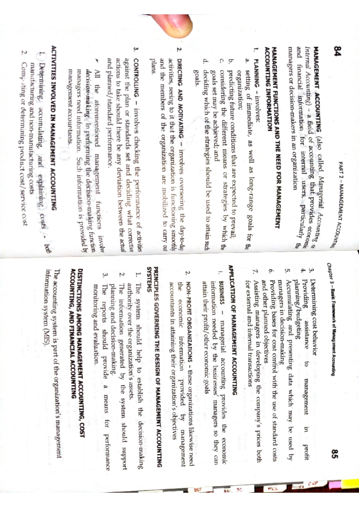 Roque-C3: Reviewer on Management Accounting Framework - Chapter 3 - Studocu