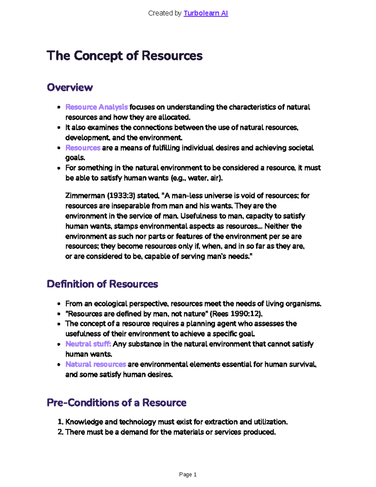 Resource Analysis Overview: Understanding Natural Resources and Their ...