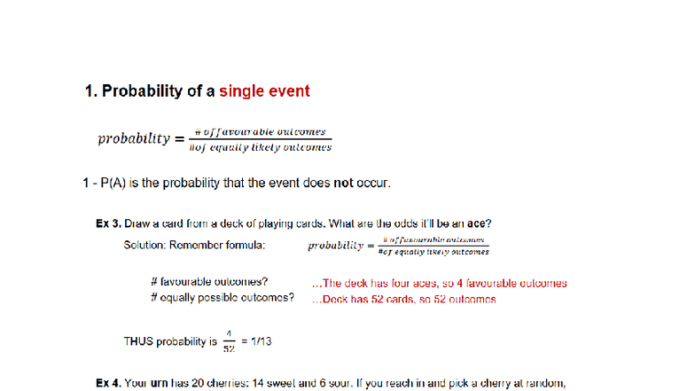 EUS 402 Probability and Permutations Formula Guide - Studocu