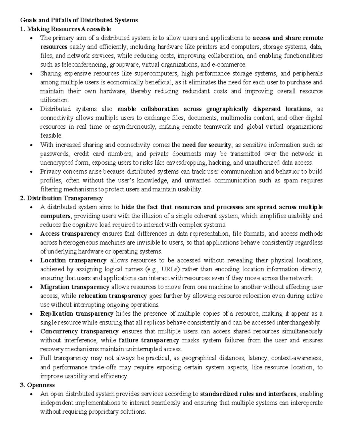 Distributed Operating Systems: Goals, Pitfalls, and Architectures - Studocu