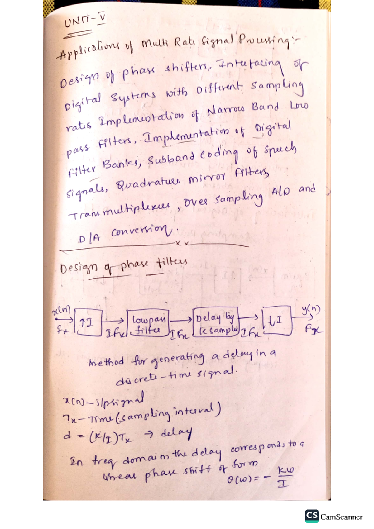 Advance Digital signal processing unit 5 - Applications of Multi Rate ...