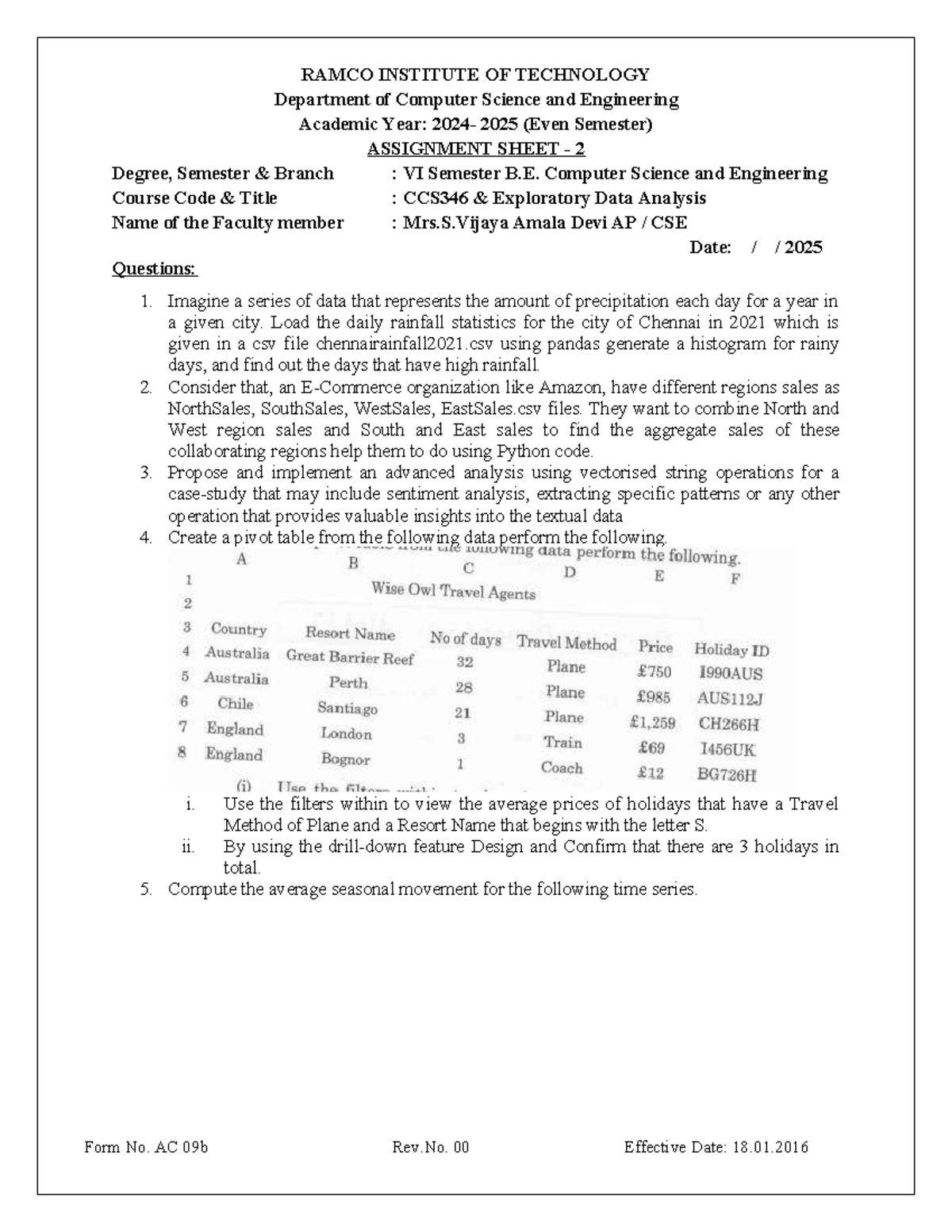 CCS346 Exploratory Data Analysis - Assignment 1 Notes - Studocu