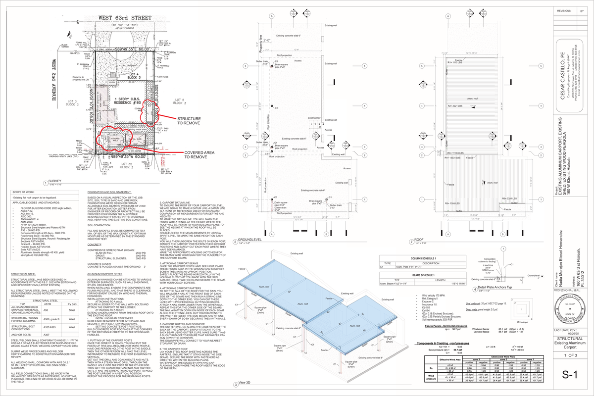 (082125) Structural Details and Installation Guide for Carport - Studocu