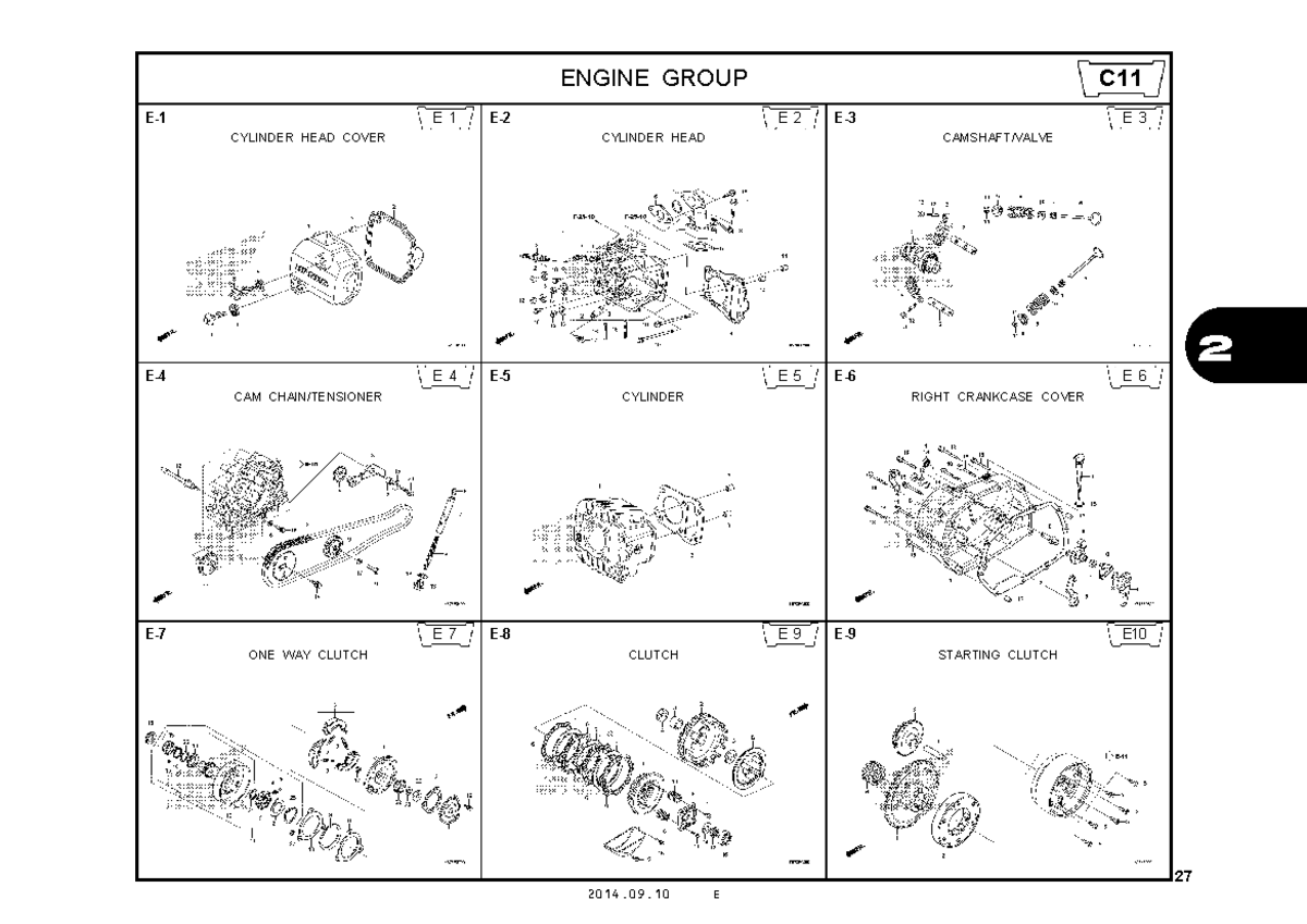 ENGINE GROUP E & FRAME GROUP G Parts Catalog for WAVE 100 K57 - Studocu