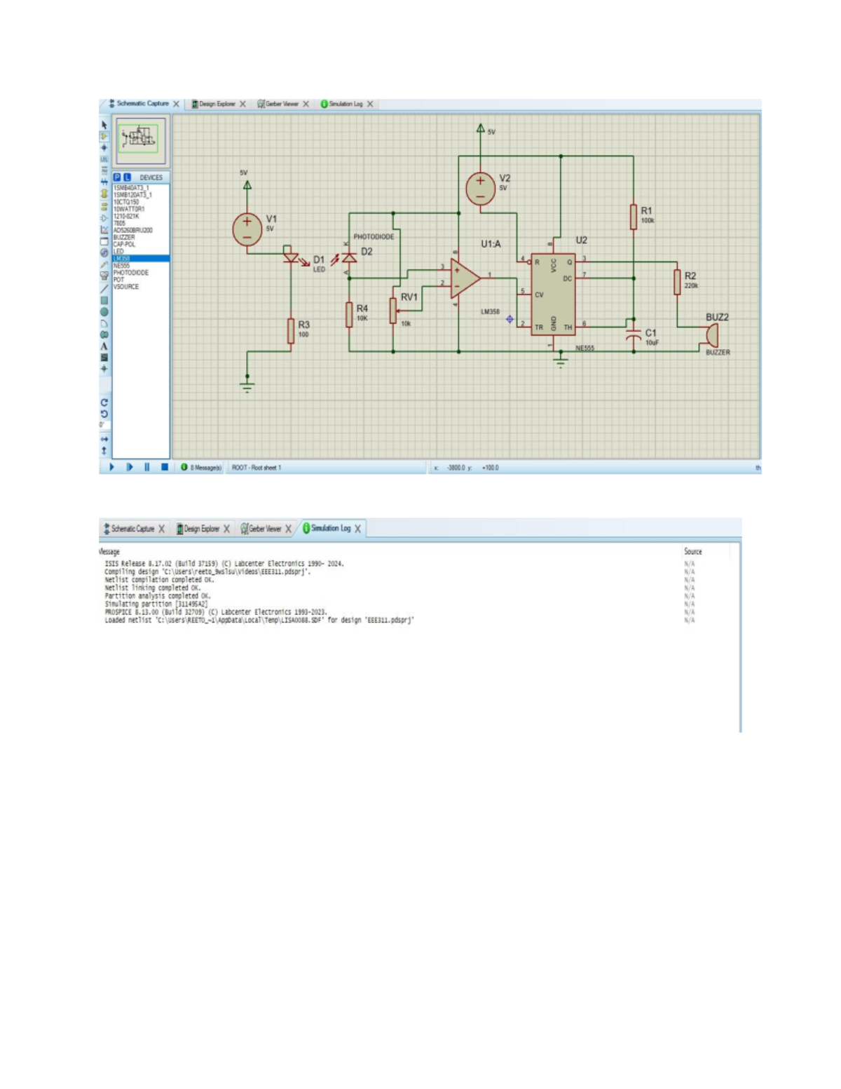 EEE311 project - Schematic Capture Design Explorer x Gerber Viewer x ...