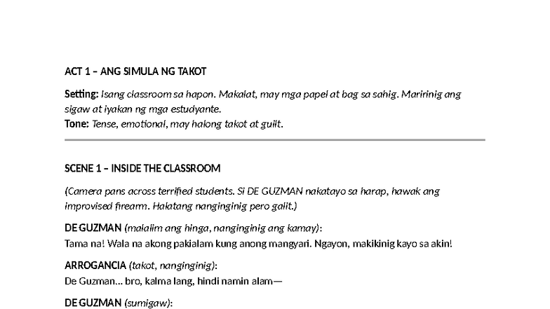 CRIM-6: Script ng Hostage Negotiation at Emosyonal na Pagsusuri - Studocu
