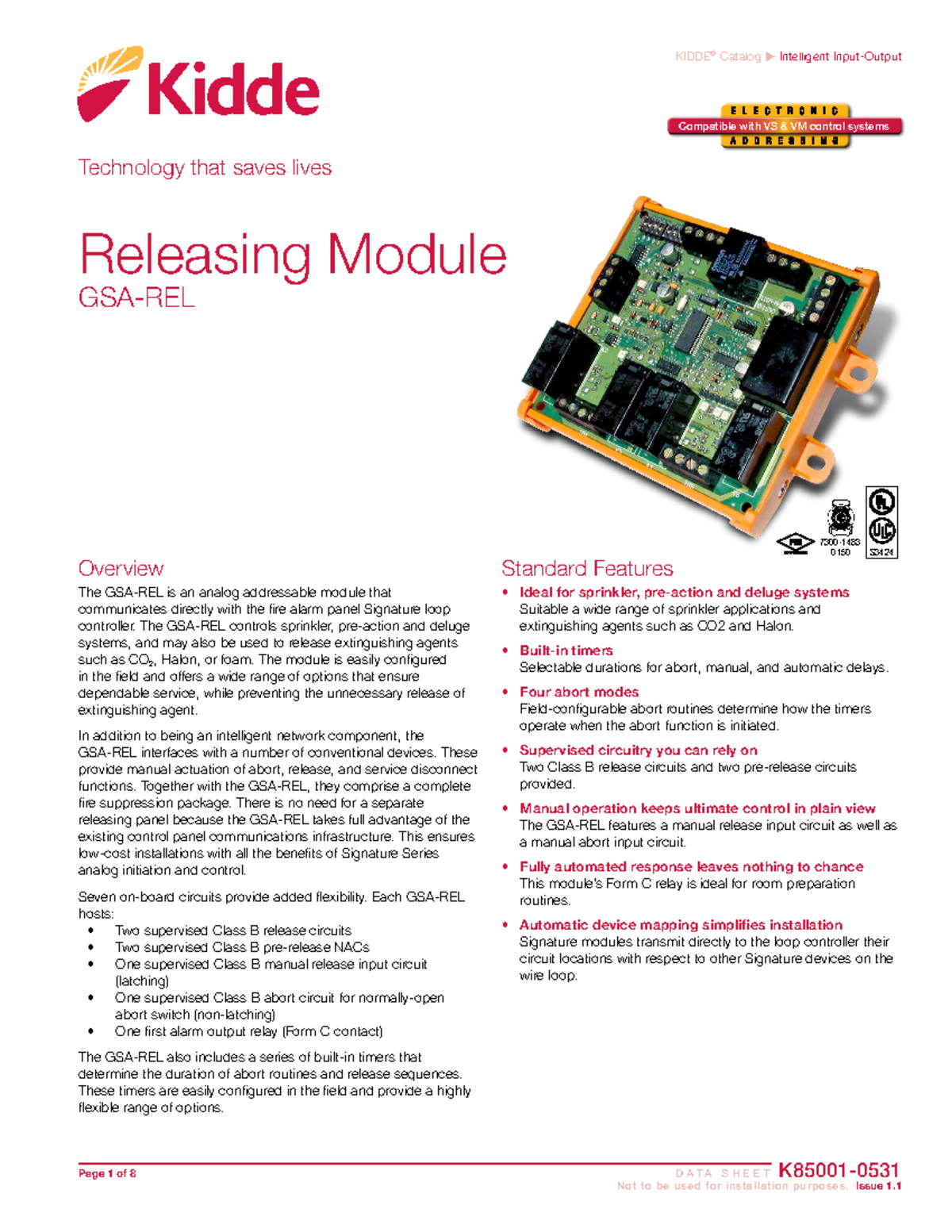 GSA-REL Fire Suppression Module Technical Data Sheet - Studocu