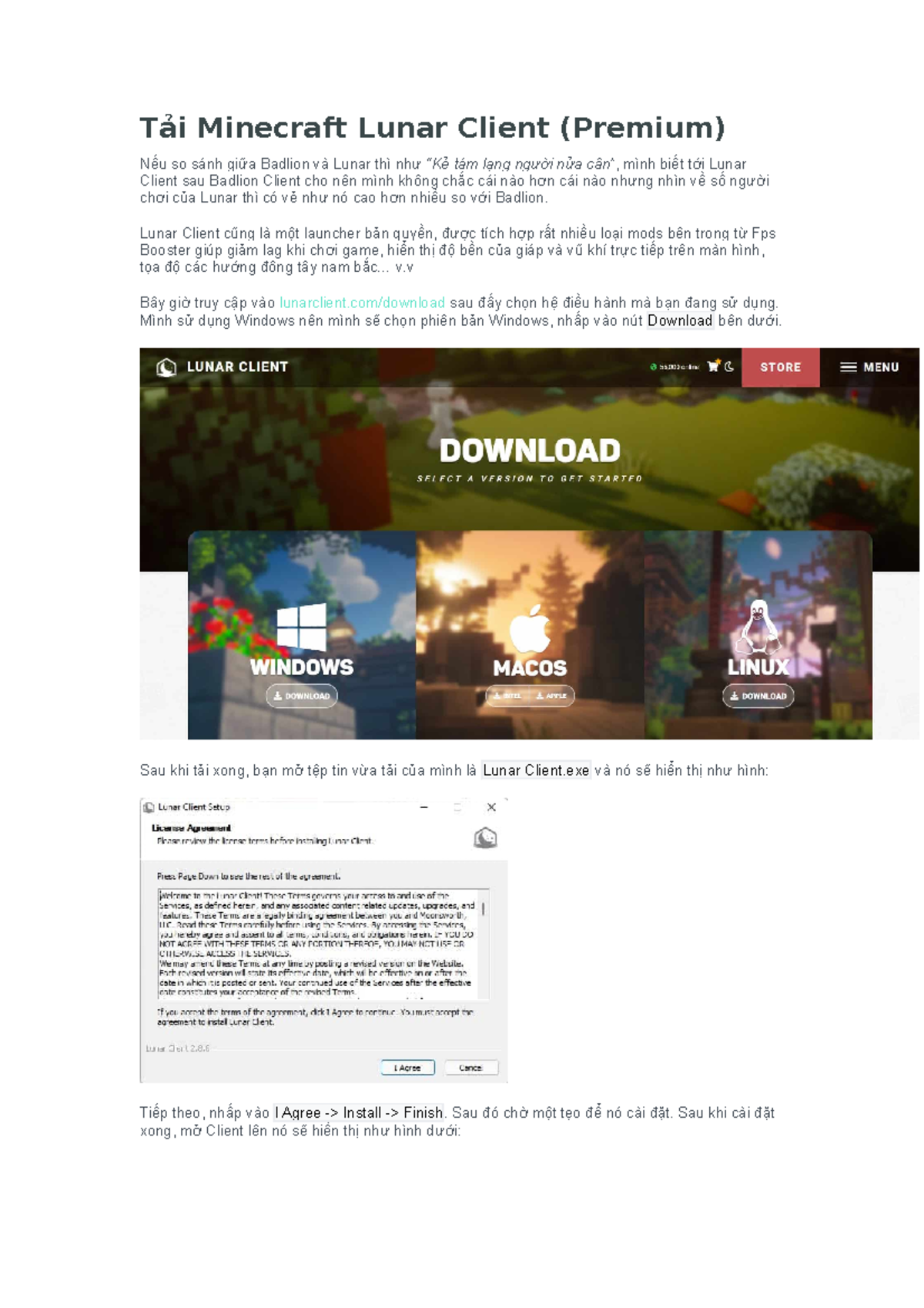 Hướng dẫn Tải Minecraft Lunar Client (Premium) và Cấu Hình Mods - Studocu