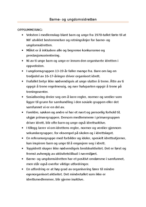 Kap 16 idrett, verider og etikk - Kap. 16 idrett, verdier og etikk Hvilke forhold er det mellom ...