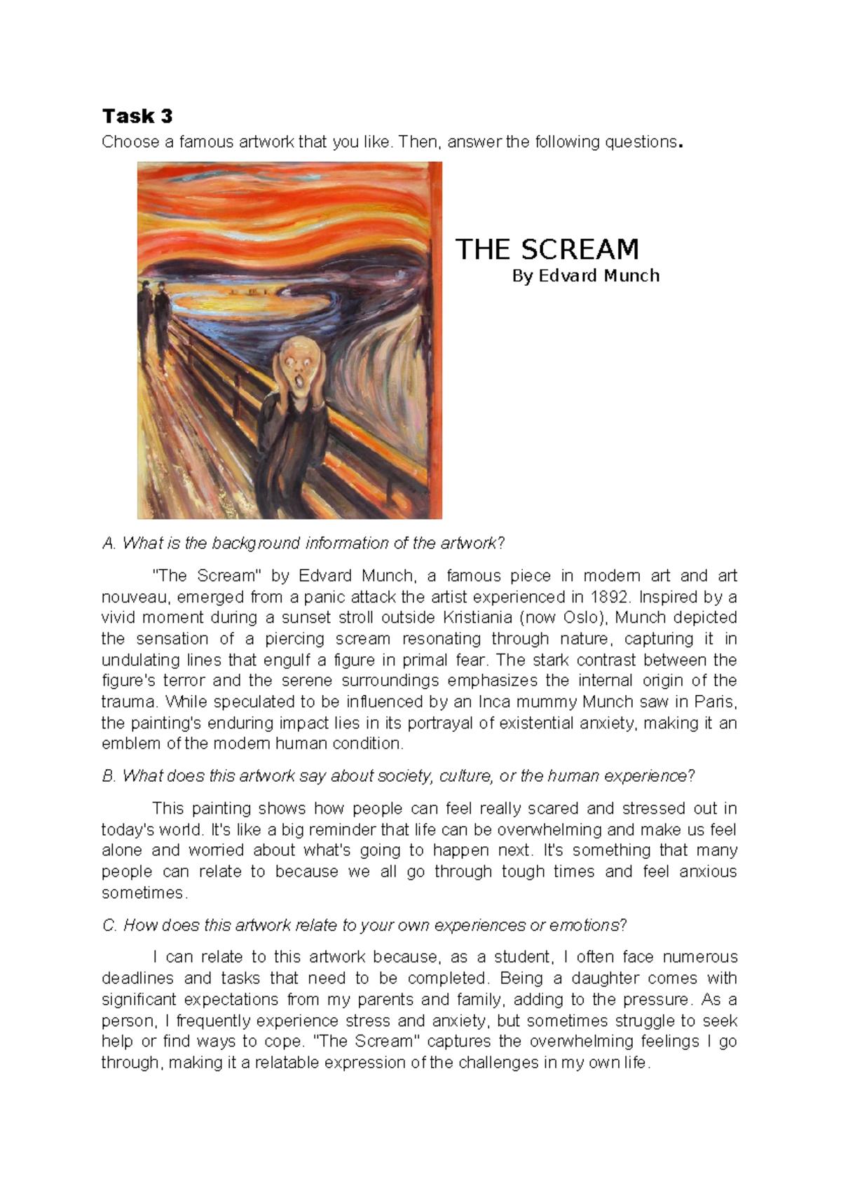 The Scream By Edvard Munch Analysis