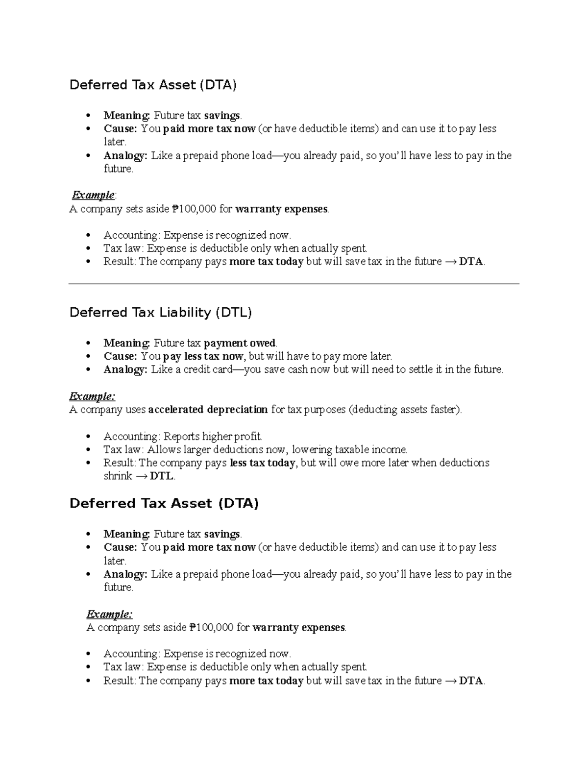 Deferred Tax Assets and Liabilities Explained: DTA & DTL Overview - Studocu