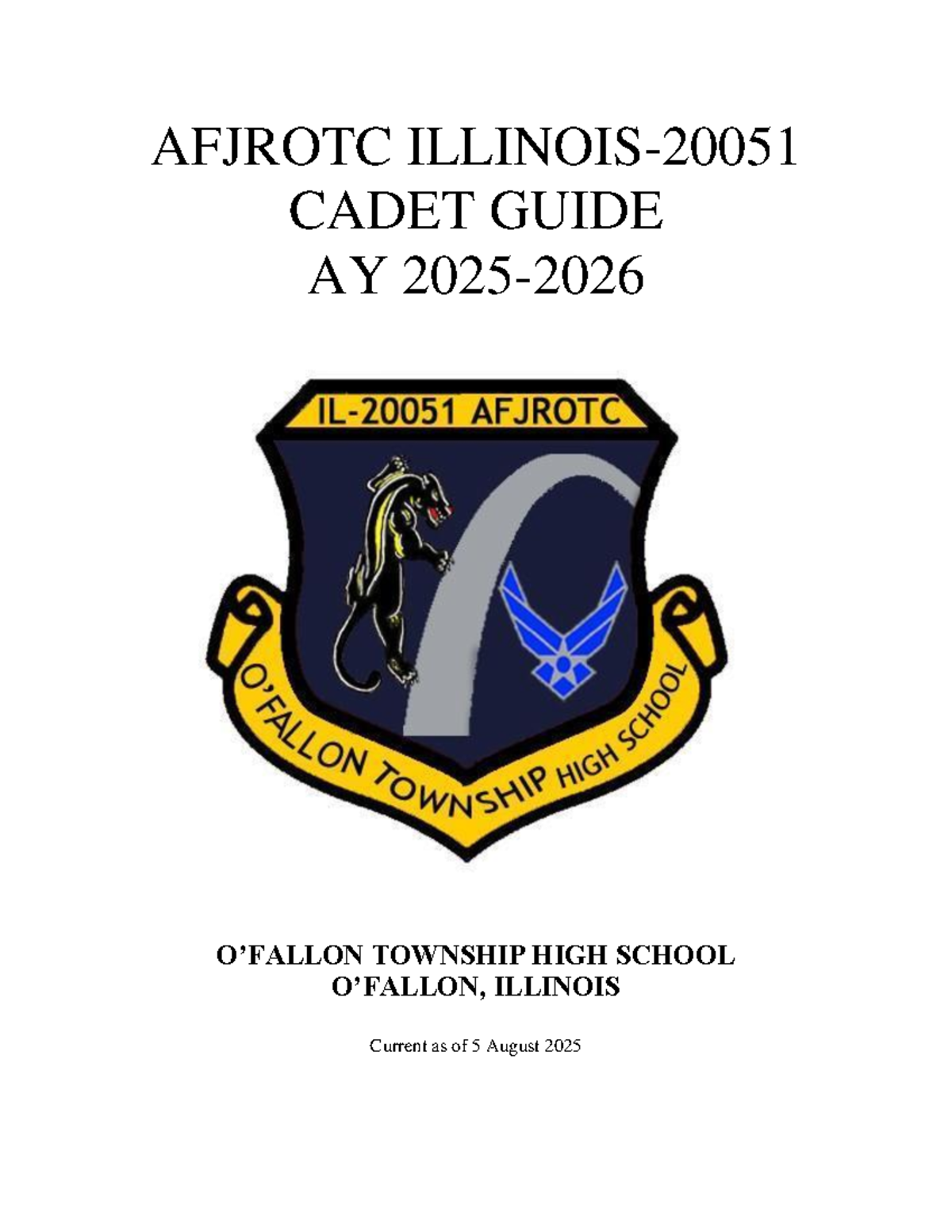 AFJROTC Cadet Guide for O'Fallon Township HS AY 2025-2026 - Studocu