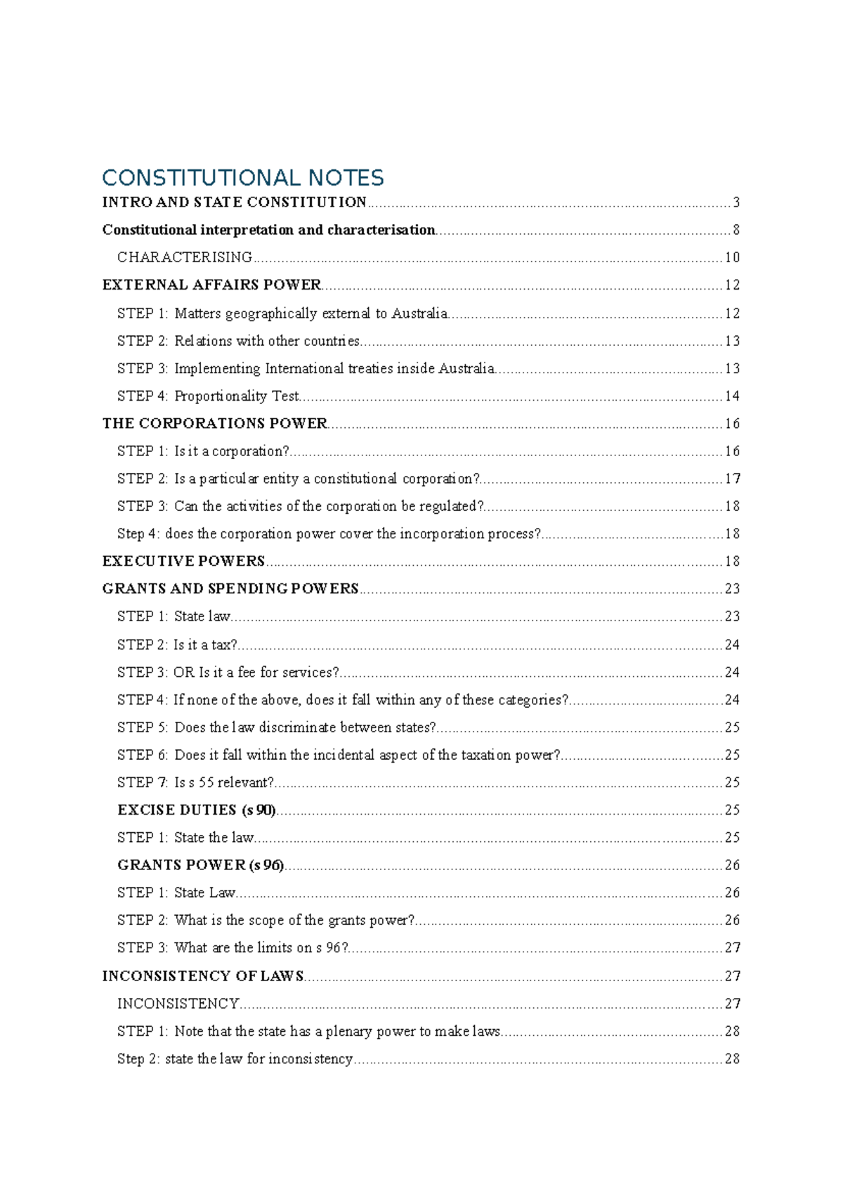 Constitutional Law Notes: An In-Depth Guide to Key Principles - Studocu