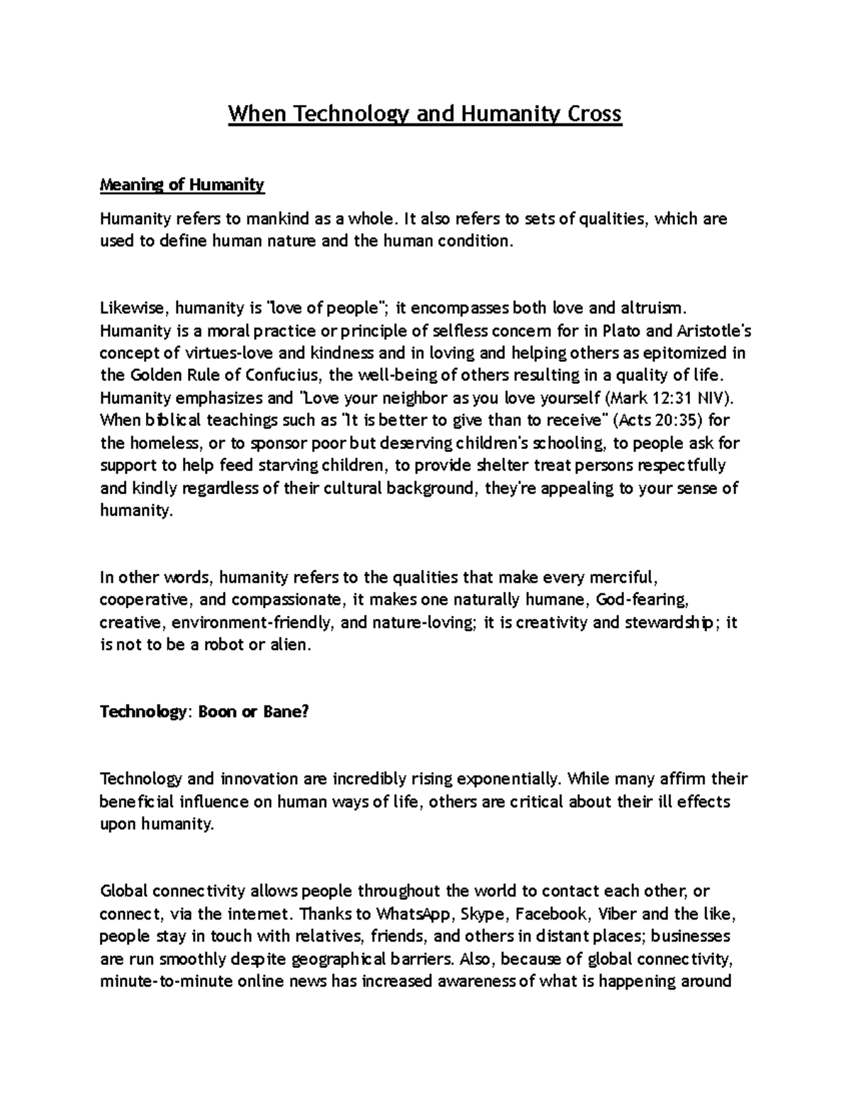 Module-STS: The Impact of Technology on Humanity in the Philippines ...