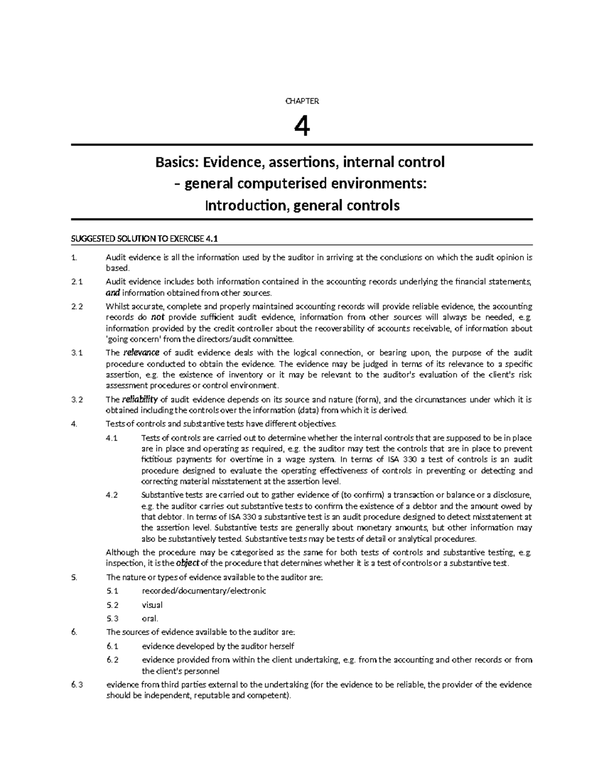 Chap04 solutions AA (002) CR reviewed - CHAPTER 4 Basics: Evidence ...