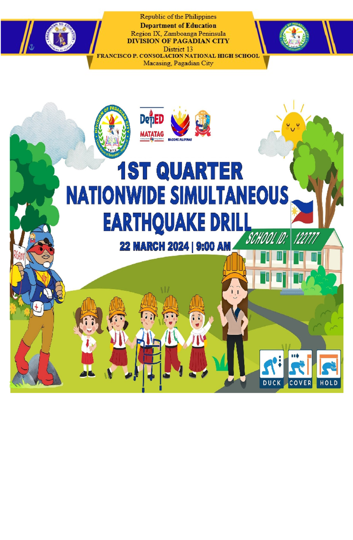 NSED 2024 Quarterly Nationwide Earthquake Drill Report, Annex B - Studocu