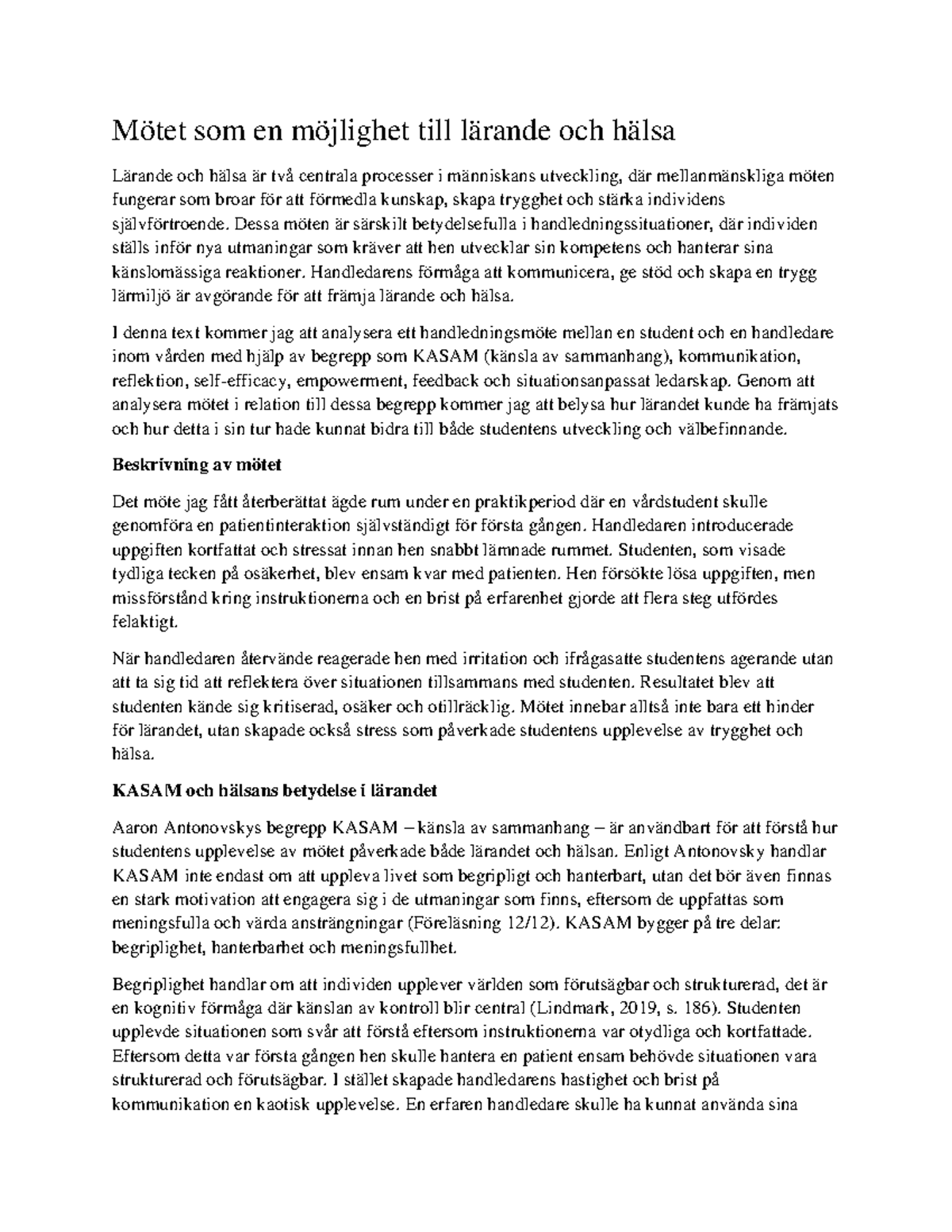 PSA 111 - Pedagogik inlämning - Mötet som en möjlighet till lärande och ...