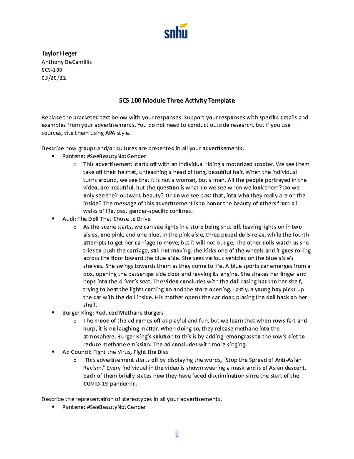 SCS 100 Module Three Activity Template - Taylor Heger Anthony ...
