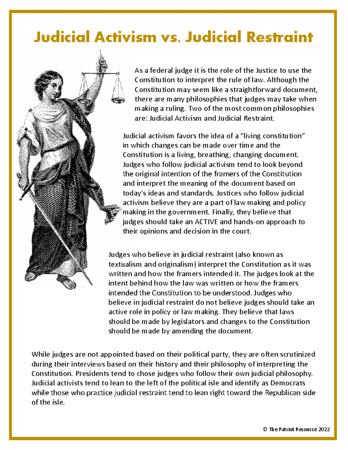 Judicial Activism vs. Restraint: Understanding Two Legal Philosophies ...