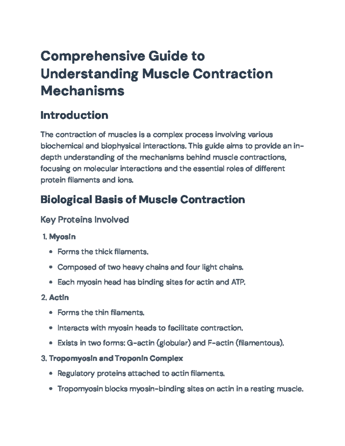 Comprehensive Guide to Muscle Contraction Mechanisms in Biology ...