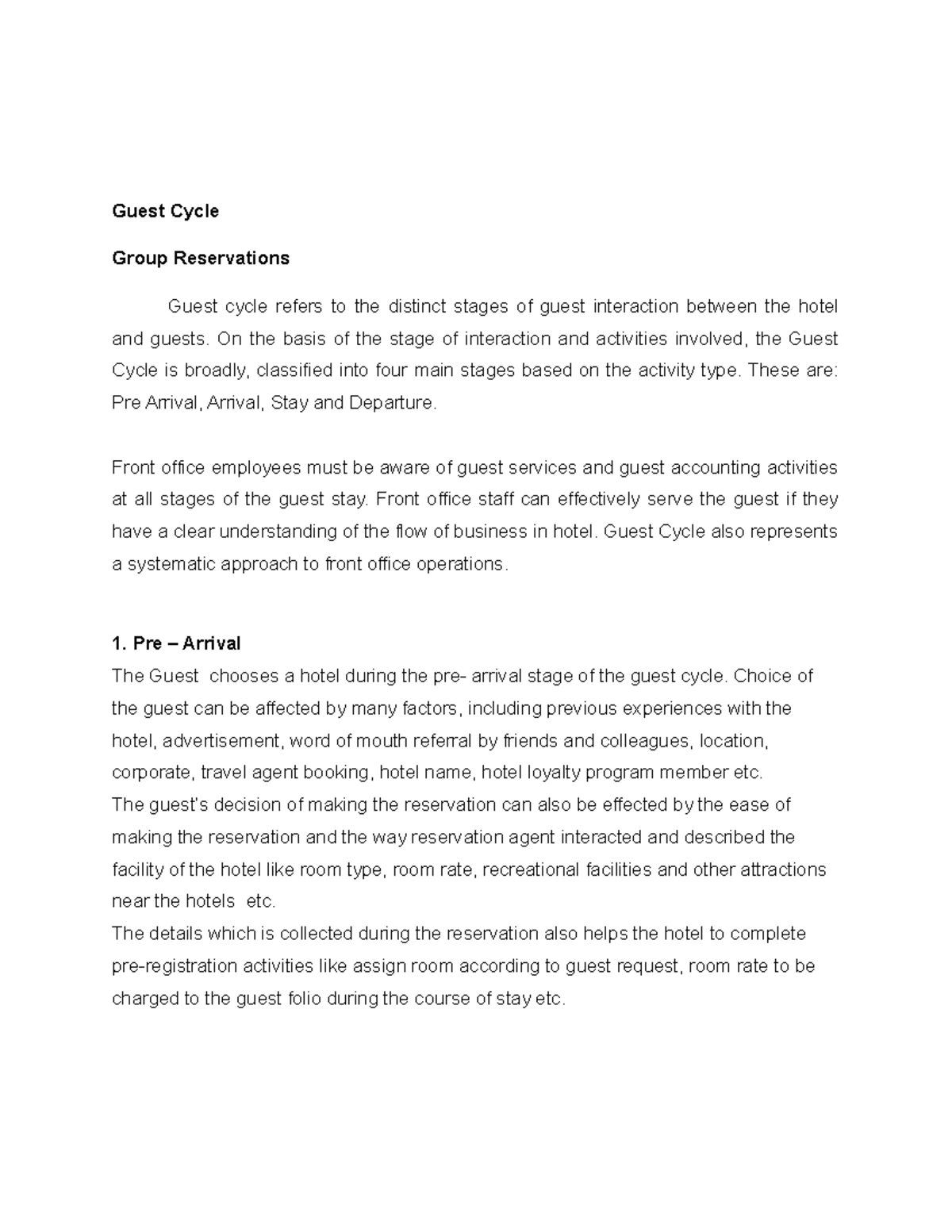 Guest Cycle: Stages of Guest Interaction in Hospitality Management ...