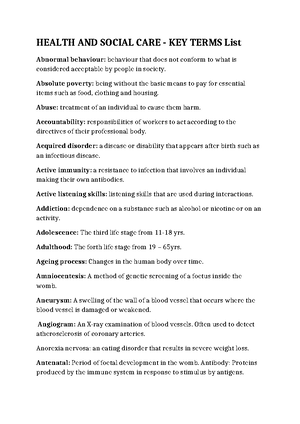 Health and social care booklet - Pearson BTEC Level 3 National ...