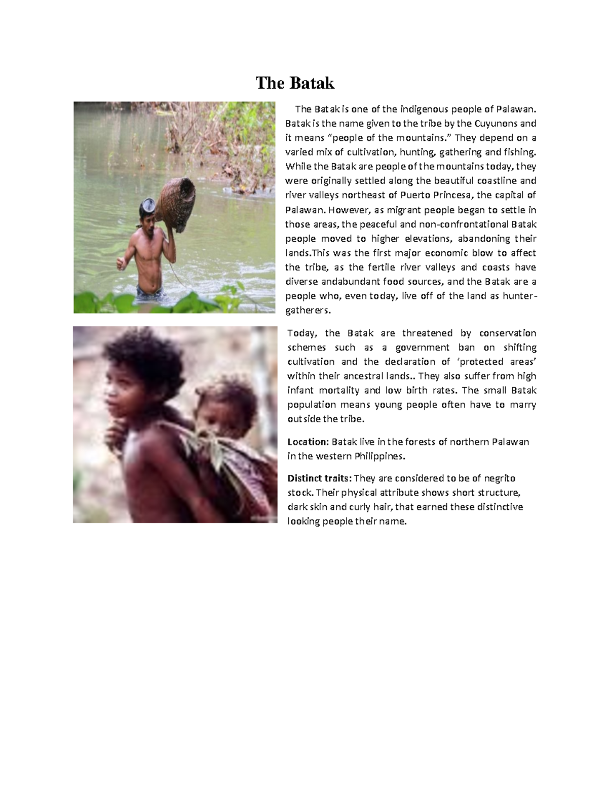 The-batak-tribe - about the batak tribes in palawan - The Batak The ...