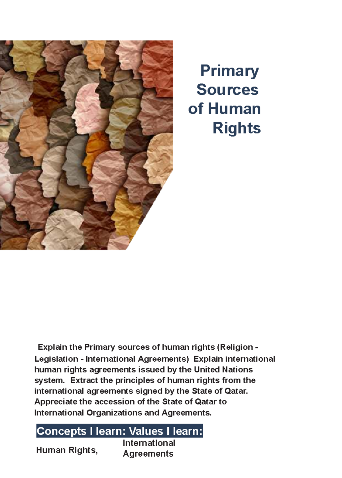 Lesson 6: Primary Sources of Human Rights - Studocu